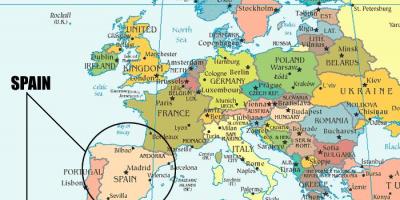 Ispanijos žemėlapio - Žemėlapiai, Ispanija (Pietų Europoje - Europa)